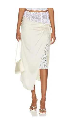 ANIYE RECORDS Juno Midi Skirt In Cream - Ostryca
