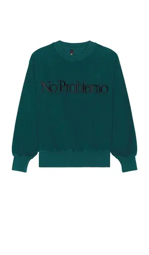 NO PROBLEMO Reverse Fleece Sweatshirt In Blue