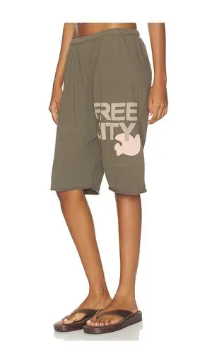 FREECITY Cutoff Shorts In Taupe - Mud