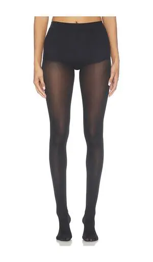 STEMS Stems Touch Gloss Finish Sheer Tights In Black.