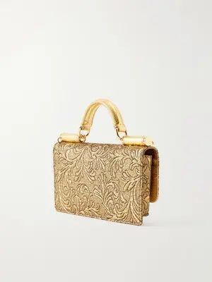 Dolce & Gabbana Leather-trimmed Brocade Top-handle Bag