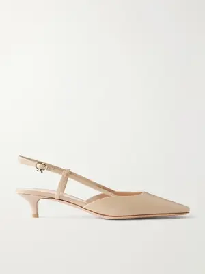 GIANVITO ROSSI 35 Leather Slingback Pumps