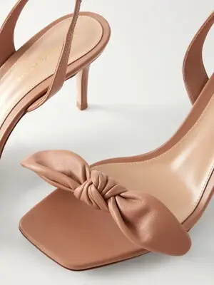 GIANVITO ROSSI Ruban 70 Bow-detailed Leather Slingback Sandals