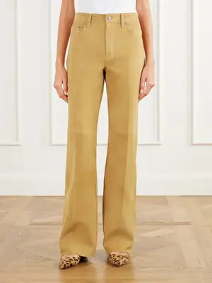 Polo Ralph Lauren Paneled Suede Flared Pants
