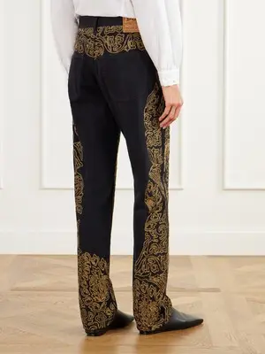 Polo Ralph Lauren Embroidered Mid-rise Straight-leg Jeans