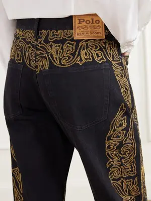Polo Ralph Lauren Embroidered Mid-rise Straight-leg Jeans