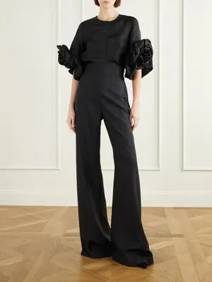 Carolina Herrera Ruffled Silk-satin Blouse