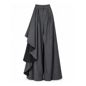 JULIA ALLERT Draped Side Panel Wide-leg Trousers - Grey