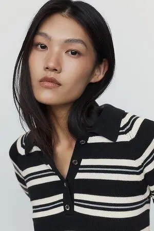 Paige Birch Cotton Silk Blend Polo Top