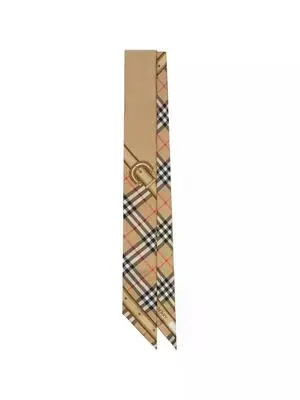 Burberry Skinny Knight Graphic Silk Scarf - Neutrals