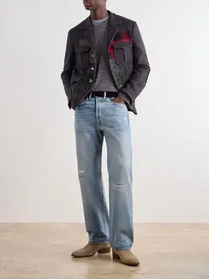 Junya Watanabe Patchwork Checked Wool And Cashmere-blend Woven Blazer