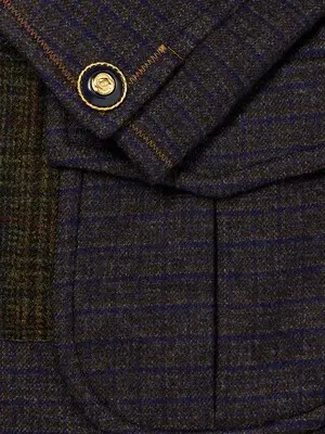 Junya Watanabe Patchwork Checked Wool And Cashmere-blend Woven Blazer
