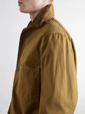 ORSLOW Corduroy-trimmed Cotton-canvas Jacket