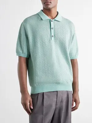 Jacquemus Miami Jacquard-knit Cotton Polo Shirt