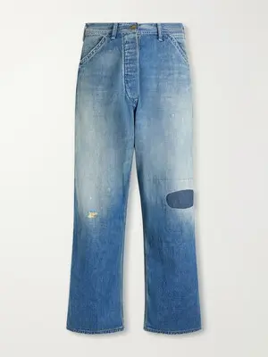 ORSLOW Straight-leg Distressed Jeans - Blue