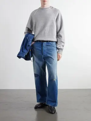 ORSLOW Straight-leg Distressed Jeans