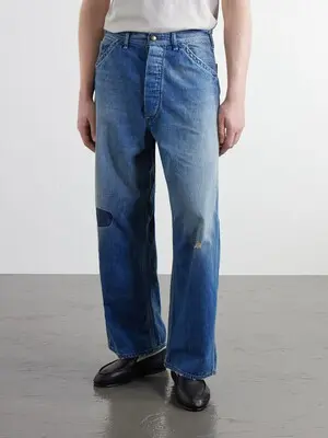 ORSLOW Straight-leg Distressed Jeans
