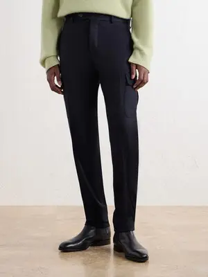 SLOWEAR Incotex Tapered Wool-blend Flannel Cargo Trousers