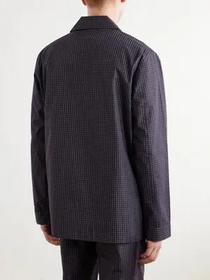 CDLP Logo-embroidered Checked Organic Cotton-poplin Pyjama Shirt