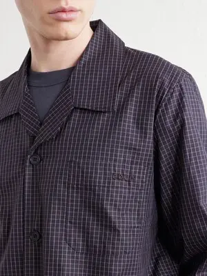 CDLP Logo-embroidered Checked Organic Cotton-poplin Pyjama Shirt