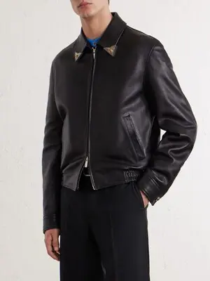 Versace Medusa-embellished Leather Blouson Jacket