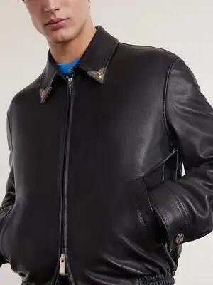 Versace Medusa-embellished Leather Blouson Jacket