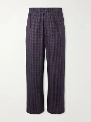 CDLP Straight-leg Checked Organic Cotton-poplin Pyjama Trousers - Multi