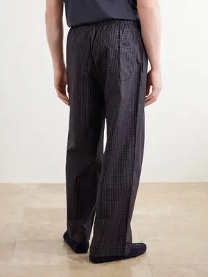 CDLP Straight-leg Checked Organic Cotton-poplin Pyjama Trousers