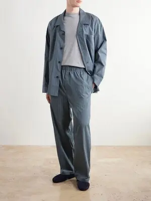 CDLP Straight-leg Striped Organic Cotton Pyjama Trousers