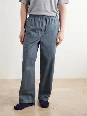 CDLP Straight-leg Striped Organic Cotton Pyjama Trousers