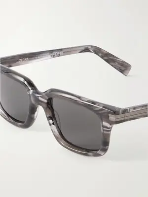 Zegna Square-frame Acetate Sunglasses