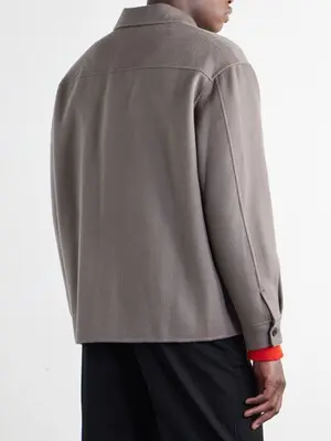 FRAME Brushed Wool-woven Overshirt