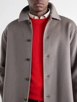 FRAME Brushed Wool-woven Overshirt