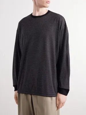 GRAPHPAPER Striped Wool-jersey T-shirt