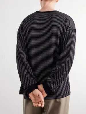 GRAPHPAPER Striped Wool-jersey T-shirt