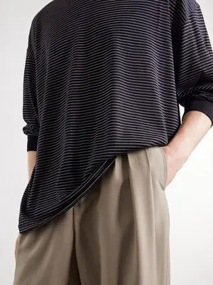 GRAPHPAPER Striped Wool-jersey T-shirt