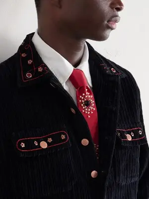 BODE Luminaire 8cm Embellished Cotton-twill Tie