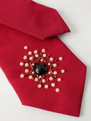 BODE Luminaire 8cm Embellished Cotton-twill Tie
