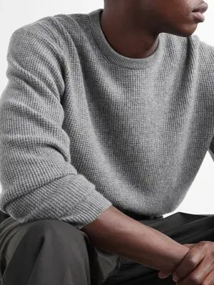 FRAME Waffle-knit Wool And Cashmere-blend Sweater