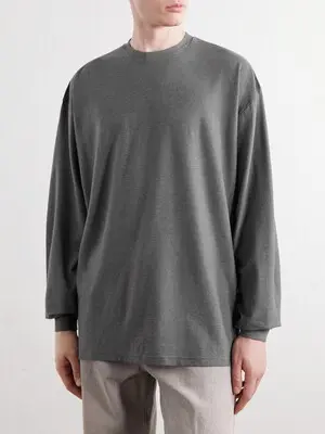 GRAPHPAPER Ripple Wool And Cotton-blend Jersey T-shirt