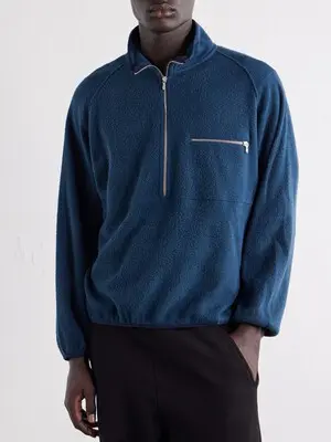 A.PRESSE Silk-fleece Half-zip Sweatshirt