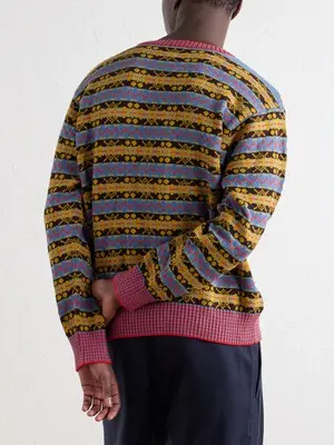 BODE Bracken Fair Isle Cotton-jacquard Sweater