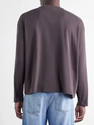FRAME Cotton-jersey Henley T-shirt