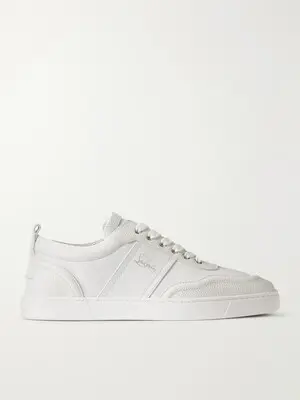 CHRISTIAN LOUBOUTIN Retero Logo-print Full-grain And Smooth Leather Sneakers - White