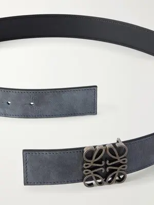 Loewe 3.5 Cm Reversible Anagram-embellished Nubuck Belt