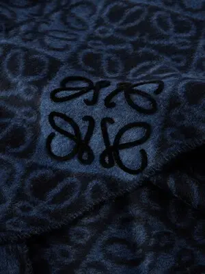 Loewe Anagram Fringed Jacquard-knit Wool And Cashmere-blend Scarf