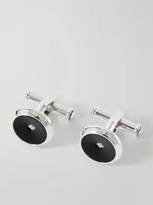 Montblanc Stainless Steel And Resin Cufflinks - Black