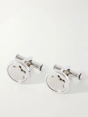 Montblanc Stainless Steel And Resin Cufflinks - Silver