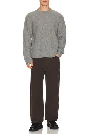 FRAME Waffle Cashmere Blend Crewneck In Grey