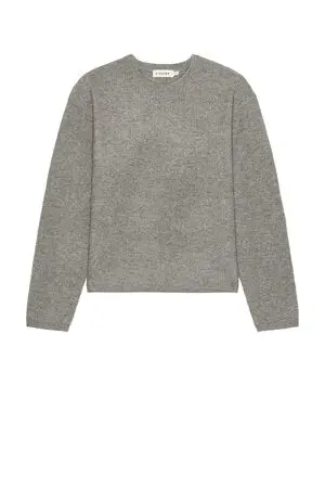 FRAME Waffle Cashmere Blend Crewneck In Grey